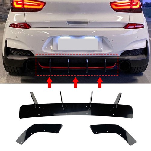 Glossy Black Rear Diffuser Lip Cover Trim For Hyundai I30N MK3 ...