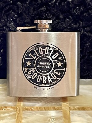 “Liquid Courage” Original Gin Maker 5 oz Stainless Steel Flask | eBay