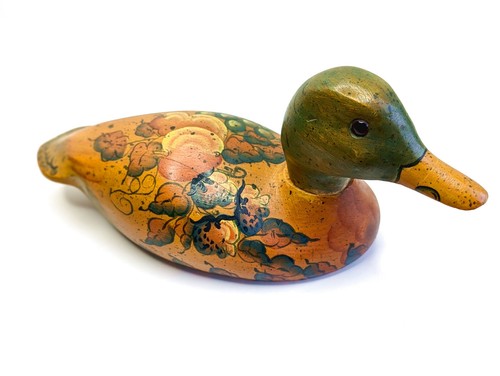 OOAK Vtg 1982 Signed Pam Handcarved Painted Decorative Wood Wooden Duck ...