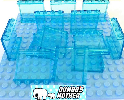 LEGO 1x4x3 Panel Trans Light Blue Transparent Wall Glass Hollow studs ...