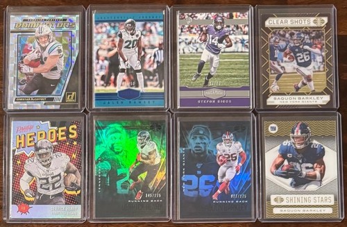 FOOTBALL SP INSERT CARD LOT McCaffrey Diggs Barkley Henry HEROES Ramsey ...