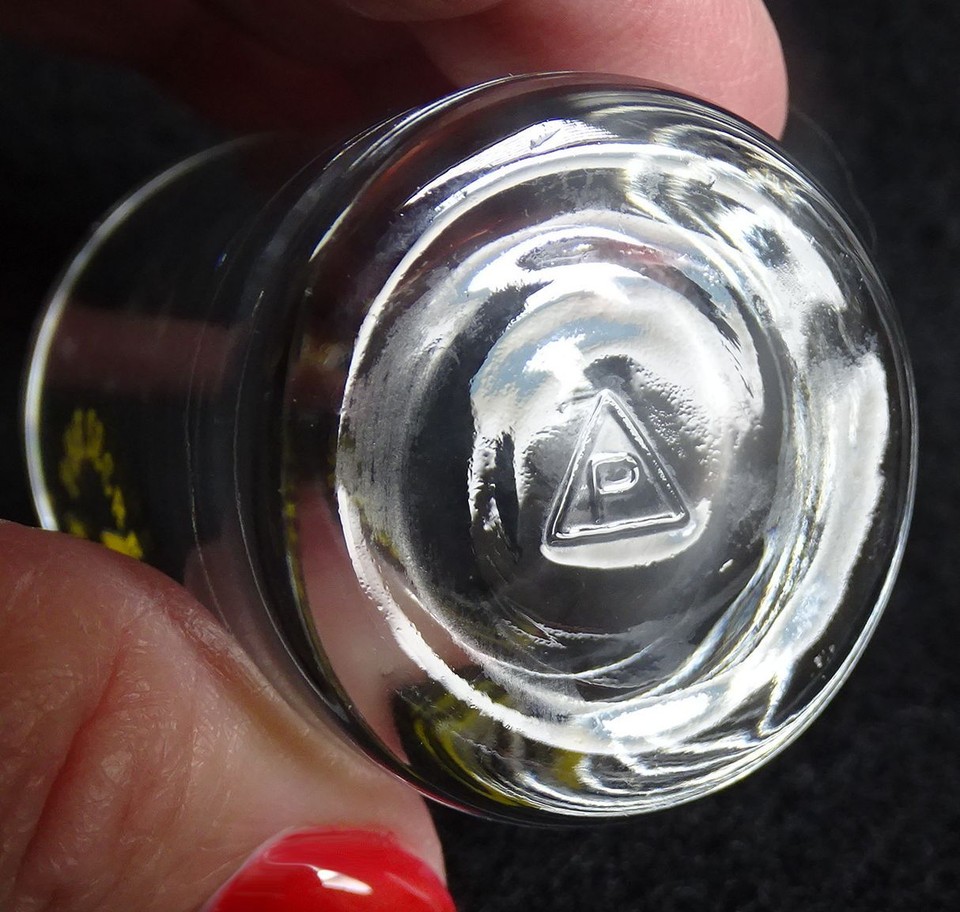 Shot Glass CRISTAL AGUARDIENTE Shooter Yellow Lettering | eBay