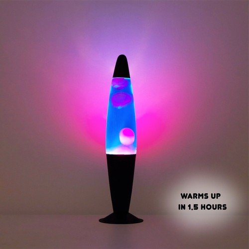 16" Galaxy Lava Motion Volcano Lamp, Purple Wax in Blue Liquid, Black ...