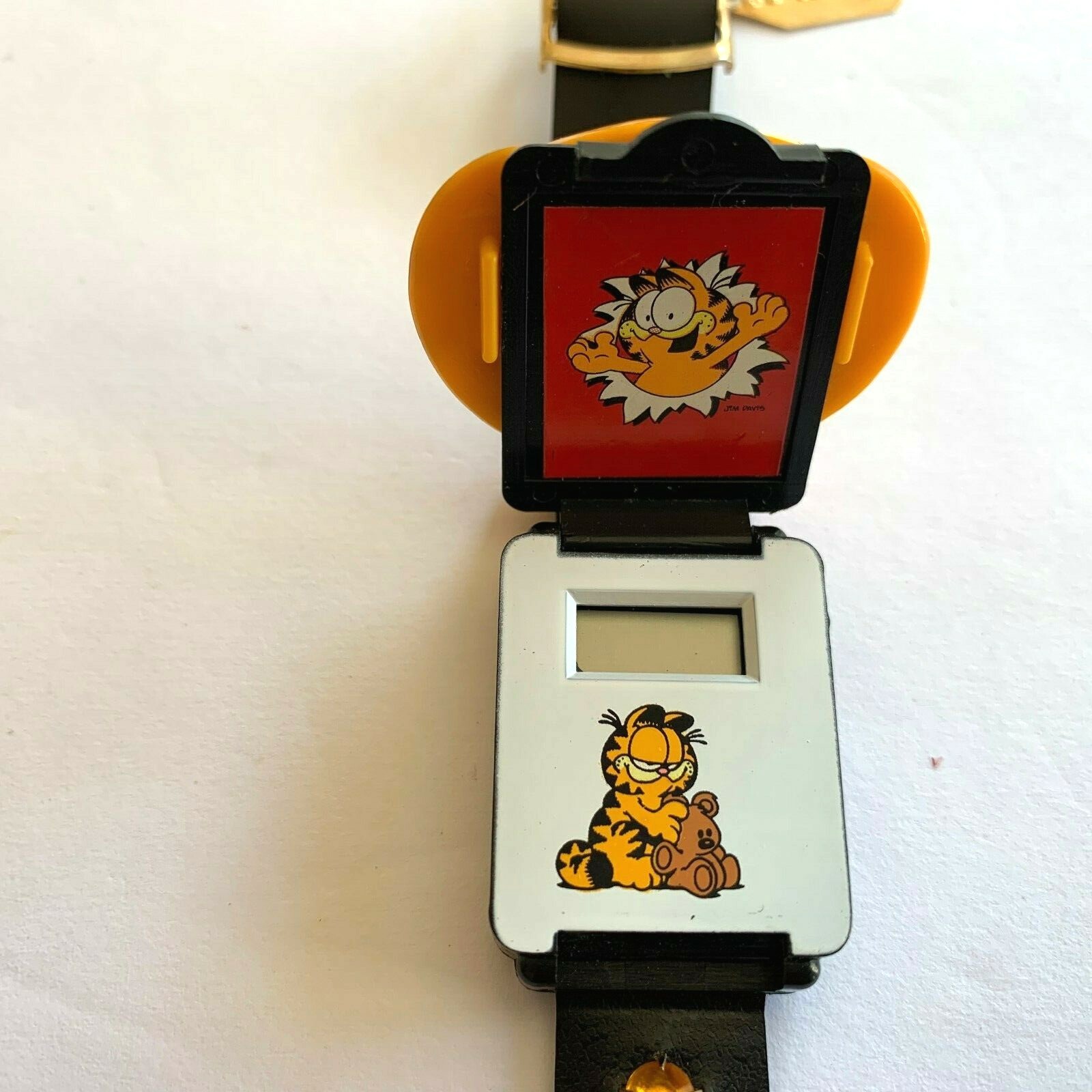 Garfield the Cat Digital Flip Garfield Face Watch Date & Time Bells | eBay