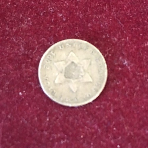 1852 Three 3 Cent Silver Piece Type 1 Trime Coin | eBay