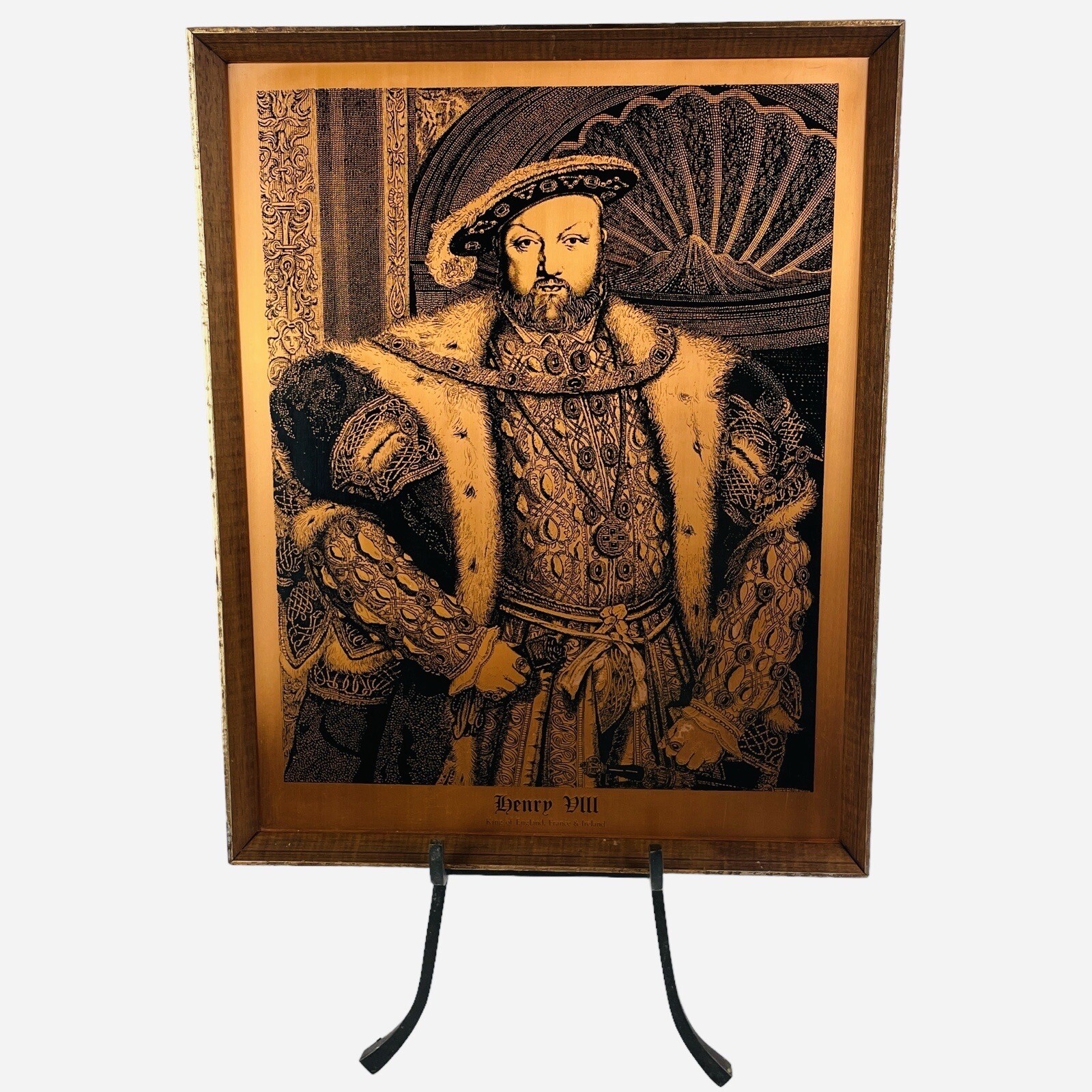 Vintage 1970s Coppercraft King Henry VIII Copper Etching Framed Wall ...