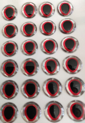 3mm 4mm 5mm 6mm 7mm 8mm 9mm 10mm 12mm Red&Silver TearDrop Pupil Fishing ...