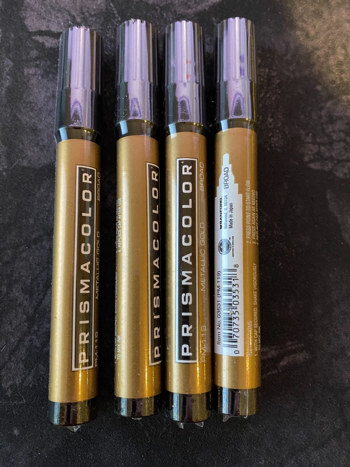 4 x SANFORD / PRISMACOLOR 3531 ART MARKER METALLIC GOLD BROAD PM-119 | eBay