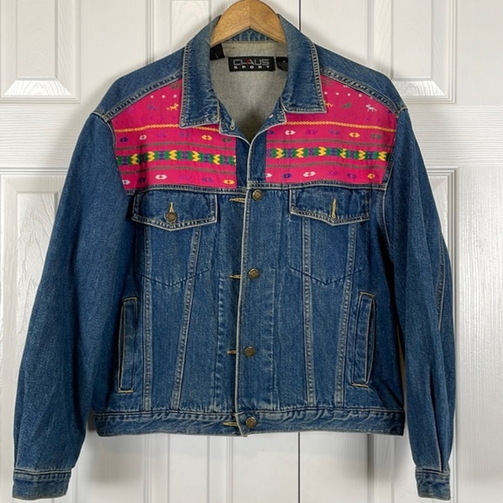 Chaus Sport Vintage Embroidered Jean Denim 90’s Jacket, women’s M | eBay