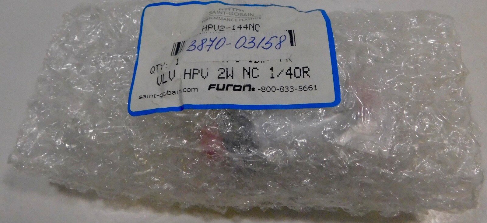 Furon PV1-44 1/4OR 1/4FNPT Manually Actuated 2-Way Valve AMAT Applied ...