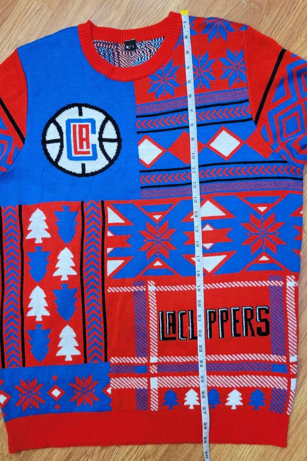 Klew NBA Men's Los Angeles Clippers Patches Ugly Sweater, Red Size L | eBay