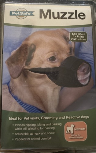 Petsafe Muzzle -Medium Breeds- Black~ Padded for Comfort & Adjustable! MUZ-M-BLK | eBay