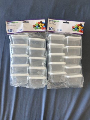 Sure Fresh Storage Containers with Lids Plastic Mini Rectangle Reusable ...