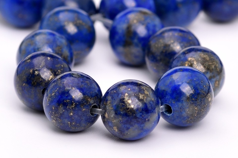 Deep Blue Lapis Lazuli Beads Grade A Round Gemstone Loose Beads 4/6/8/9 ...