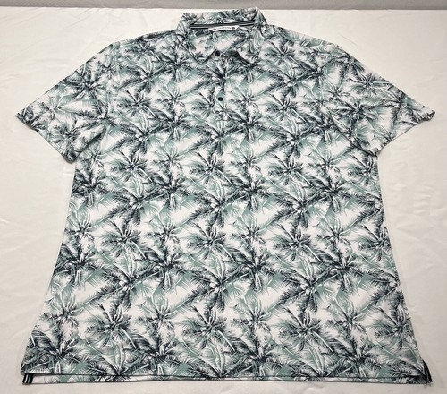 7 DIAMONDS Golf Polo Shirt Men's Size XL Colorful Palm Tree AOP Short ...