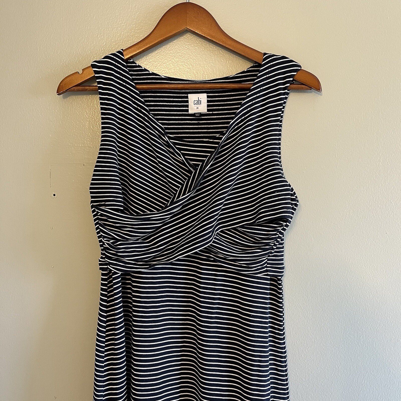 Cabi Launch Dress Med Navy & White Stripes Stretchy #… - Gem