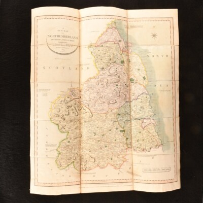 1824 A New Map of Northumberland, Divided into Wards John Cary Engraved ...