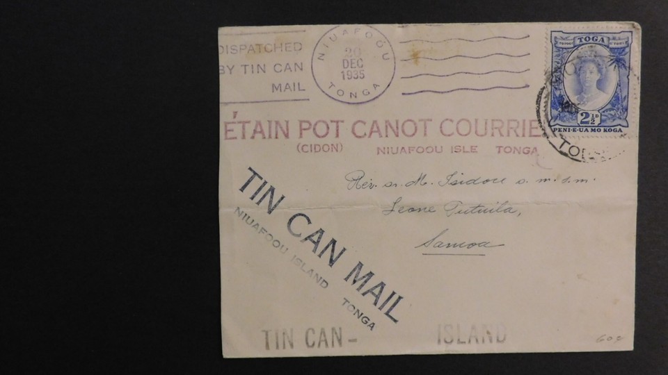 1935 Tonga Cover Niaufoou to Samoa Tin Can Mail | eBay