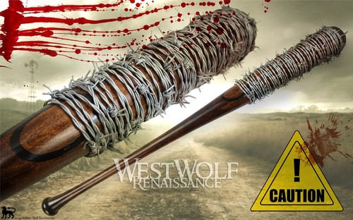 Lucille - The Walking Dead - Negan's Bat - Real Steel Barb Wire/Prop ...
