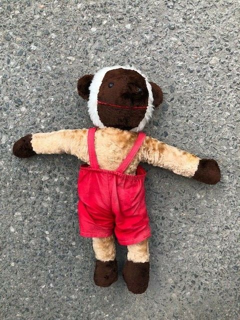 Vintage Monkey In Red Overalls Plush Toy Rare | eBay