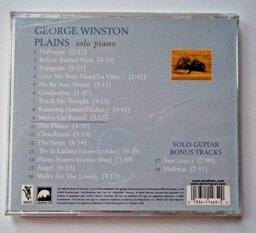 CD GEORGE WINSTON - Solo Piano PLAINS Limited Edition 18 Songs 1999 ...