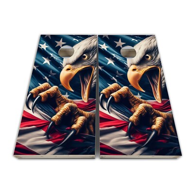 American Flag Eagle Cornhole Wrap Laminated 3M Vinyl Wrap Set -UV ...