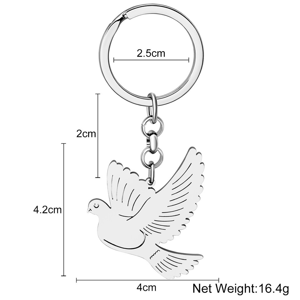 Stainless Steel Novelty Pigeon Keychain Doves Birds Car Keyring Gifts ...