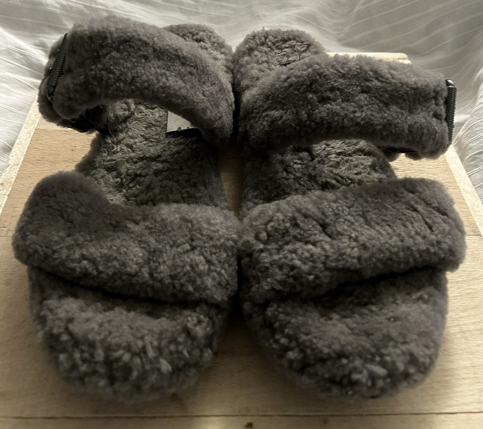 Ugg fuzz yeah strappy Slipper slide sheepskin Sherpa Fuzzy Warm Sandal ...