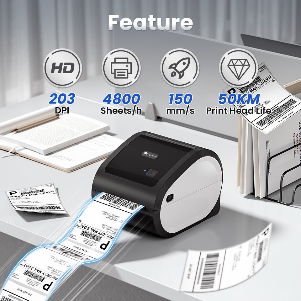 Phomemo D520BT Thermal Label Printer Bluetooth for eBay Shopify ...