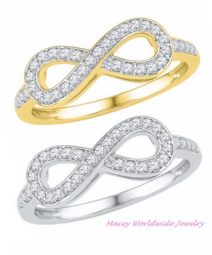 10K Gold White Diamond Beautiful Infinity Forever In My Heart Lovely ...