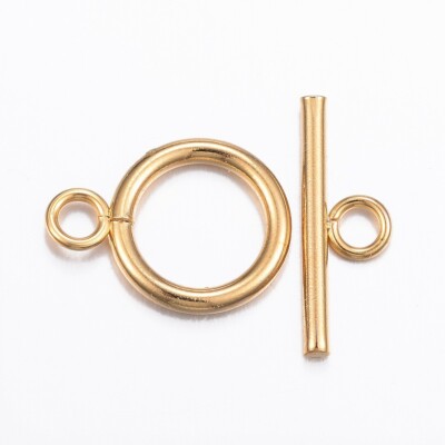 10Sets Stainless Steel Golden Toggle Clasps Finding Ring 18.5x13.5x2mm ...