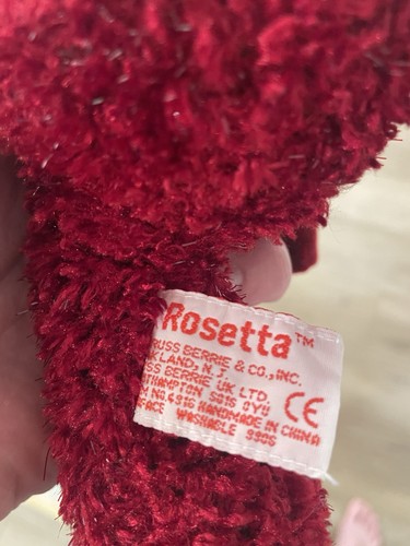 10" Russ ROSETTA Teddy Bear RED Sparkly Felt Bow Ribbon Plush Stuffed ...