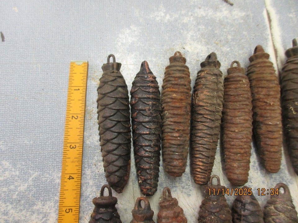 13 Antique Cast Iron Acorn Cuckoo Clock Weights Lot 5 | eBay