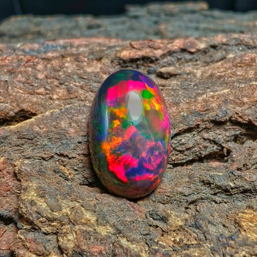 AAA Grade Opal Gemstone 9.20 CT Multi Fire Opal Oval Shape Black ...