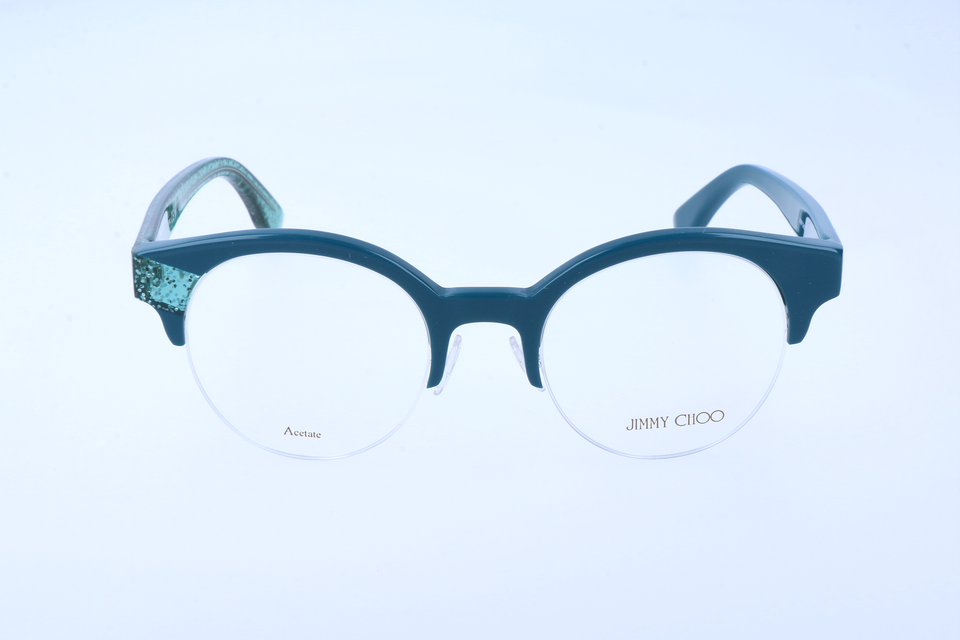 Jimmy Choo JC151 Q4S BLUE GREEN GLITTER 47/20/140 Women's Eyewear Frame ...