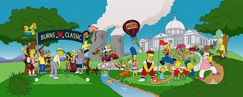 The Simpsons Mr. Burns Golf Tournament Homer Krusty Golfing Bully Golf ...