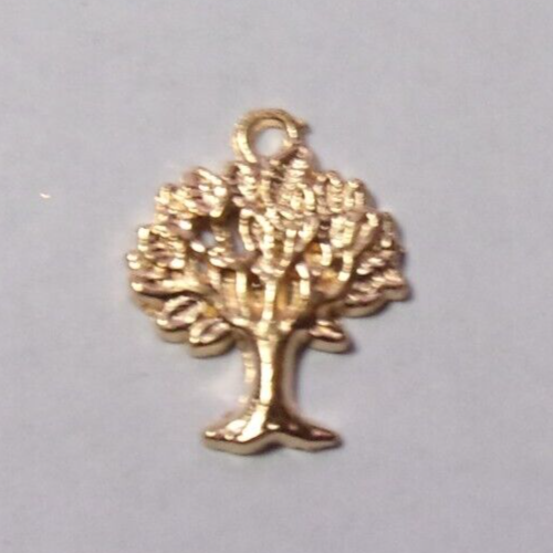 Gold Tone Tree Pendant Charm Hang Tag | eBay