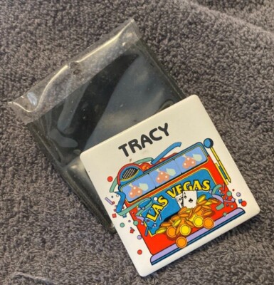 Las Vegas Slot Machine Personalized "Tracy" Ceramic Tile Refrigerator ...