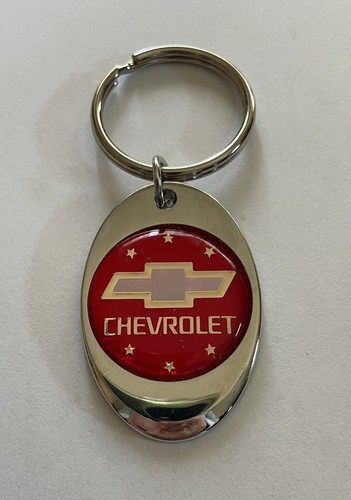 Chevrolet Keychain Lightweight Metal Chrome Style Finish Red Chevy Key ...