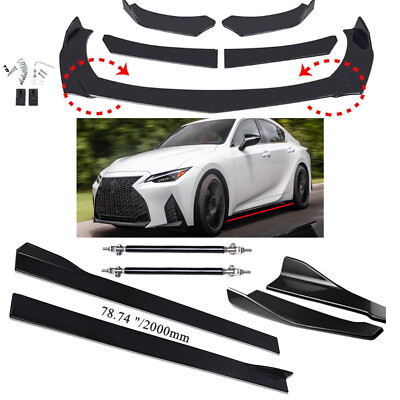Front Bumper Chin Lip Splitter Spoiler Body Kit+Strut Rods For Lexus ...