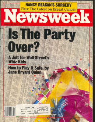 1987 Newsweek Magazine: Wall Street Stock Market Plunge Whiz Kids Party ...
