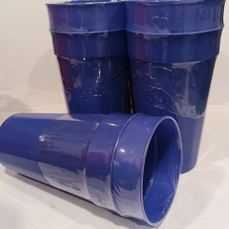 32oz Plastic Reusable Blue Stadium Beverage Cups BPA Free Set of 4 | eBay