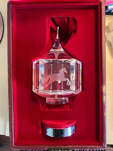 STEUBEN CRYSTAL REVOLVING CAROUSEL, SIGNED, WITH BOX | eBay