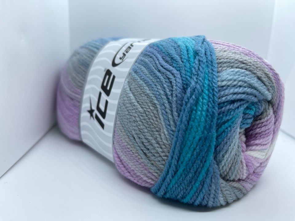 Magic Light #55951 Blues, Lilac, Grey, White Ice Yarns Striping Acryl ...
