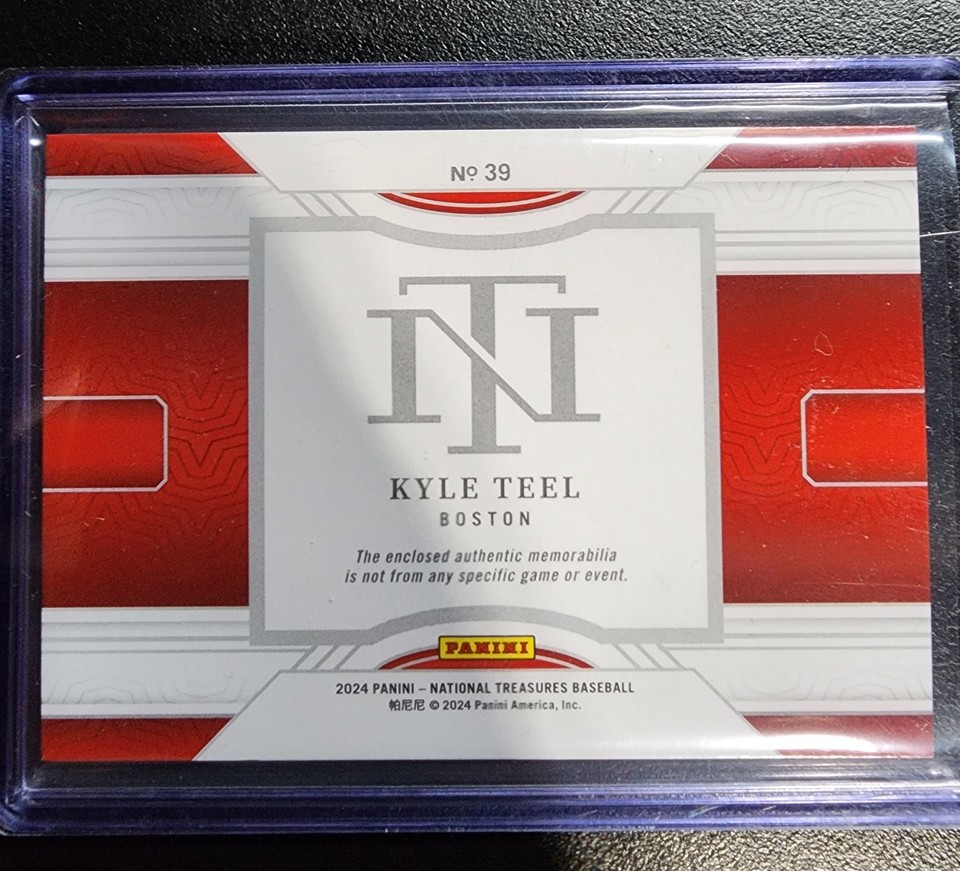 2024National Treasures - Prospect Material Signatures Kyle Teel #PMS-KT ...