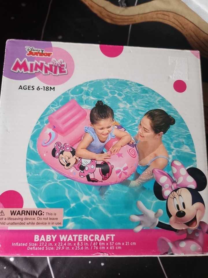 Disney Jr Minnie Mouse Baby Watercraft Float Swimming Pool Seat - Ages ...