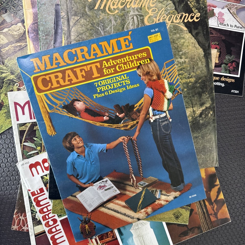 Vintage Lot Of 20 70’ Macrame Knots Craft Magazines Book Guides Designs ...