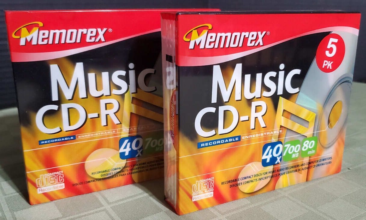 2 5 packs of Memorex Music CD-R Recordable Compact Discs 40x 700 MB 80 ...