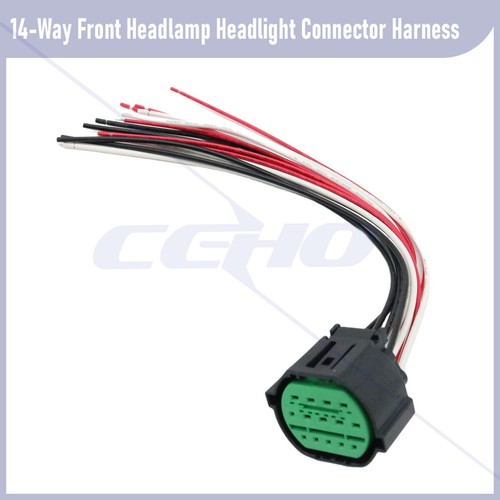 14-Way Front Headlamp Headlight Connector Harness For Hyundai Elantra ...