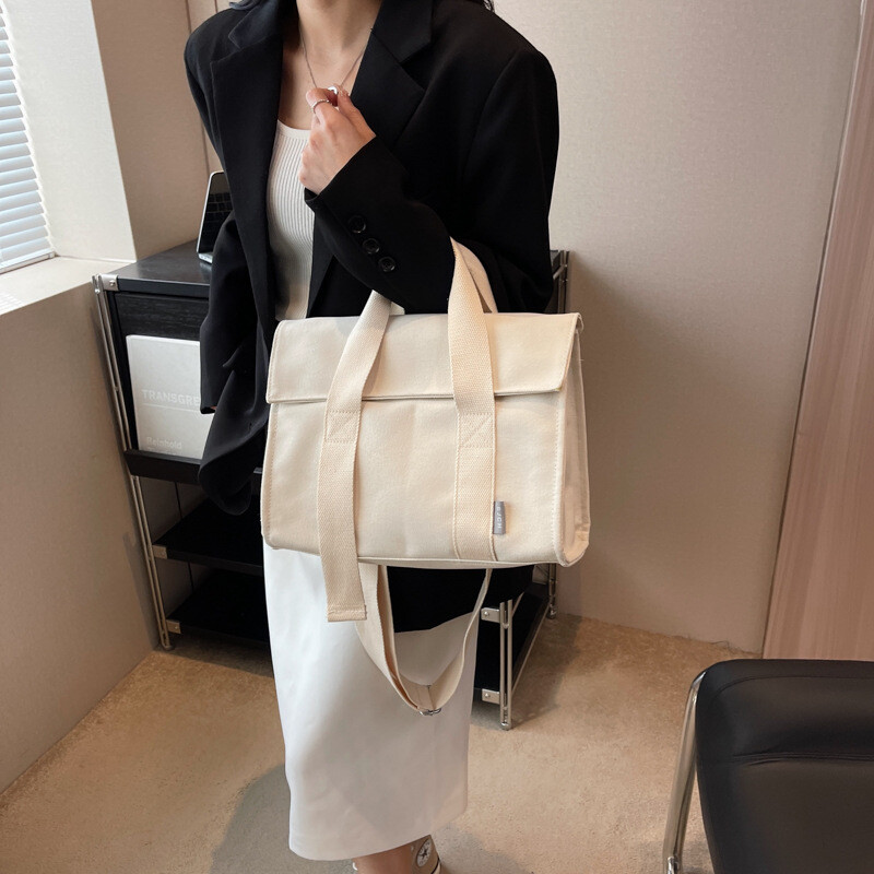 Chic Canvas Tote Handbag For Women Street Fashion Style Large Size Trendy | eBay